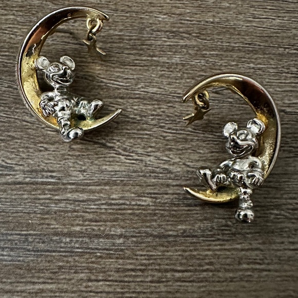 Disney | Jewelry | Mickey Mouse Crescent Moon Earrings | Poshmark